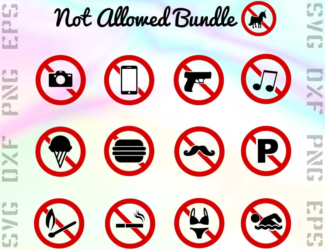 Not Allowed SVG Files Not Allowed Sign Dxf Files Not Allowed Clipart ...