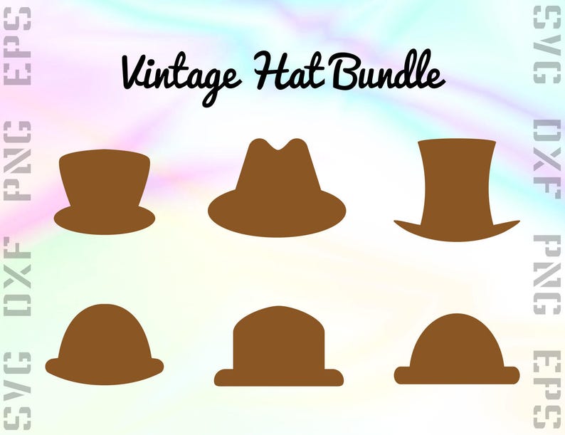 Vintage Hat SVG Files Hat Dxf Files Hat Clipart Hat | Etsy