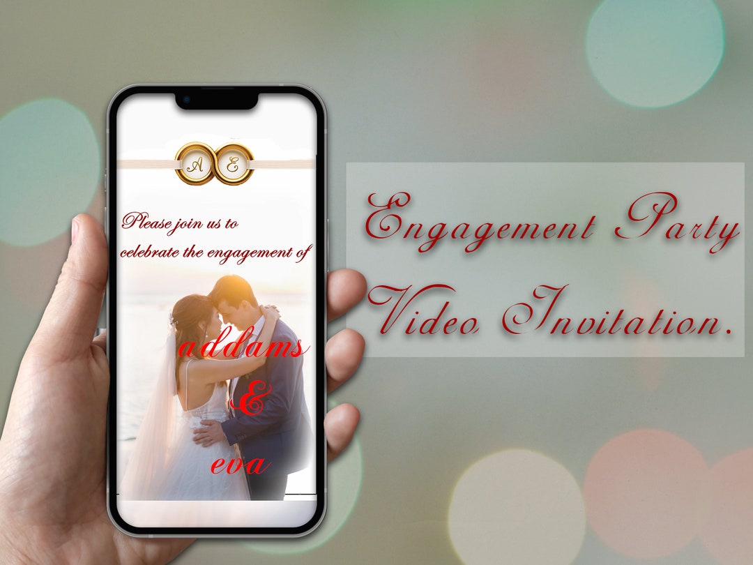 Engagement Party Video Invite, Animated Engagement Party Invite ...