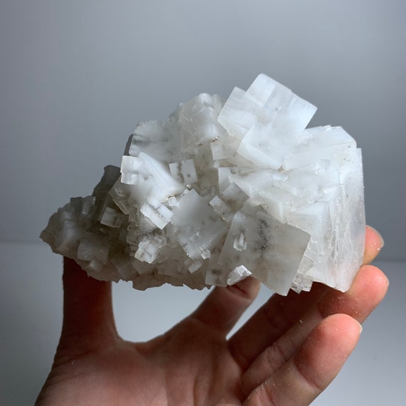 Excellent White Halite Specimen With Sharp Cubic Crystals | Etsy