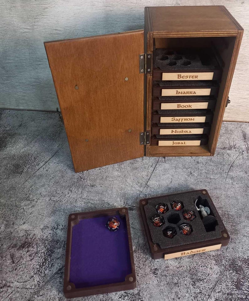DND Dice Cabinet Storage, Dice Organizer Wood, Dice Display Case, Dice ...