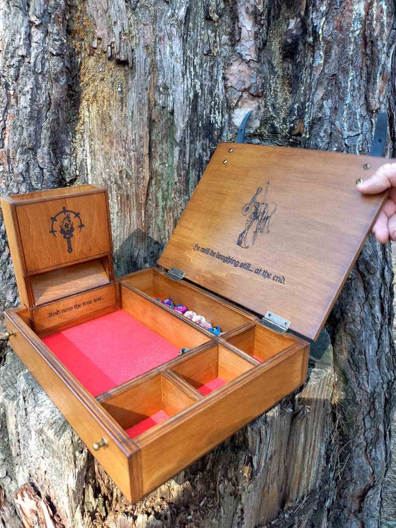 Dice Wooden Box Rpg With Sections for Storing Dice and - Etsy