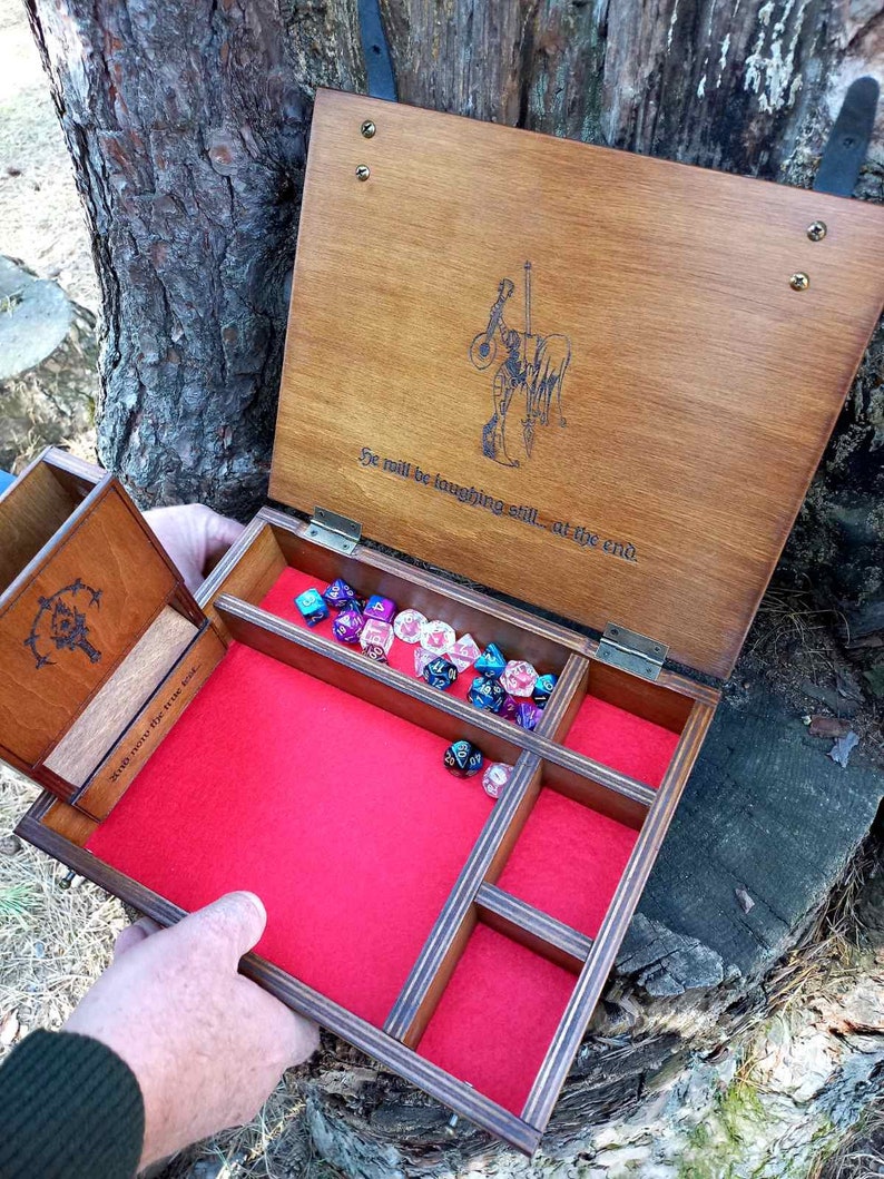 Dice Wooden Box Rpg With Sections for Storing Dice and - Etsy
