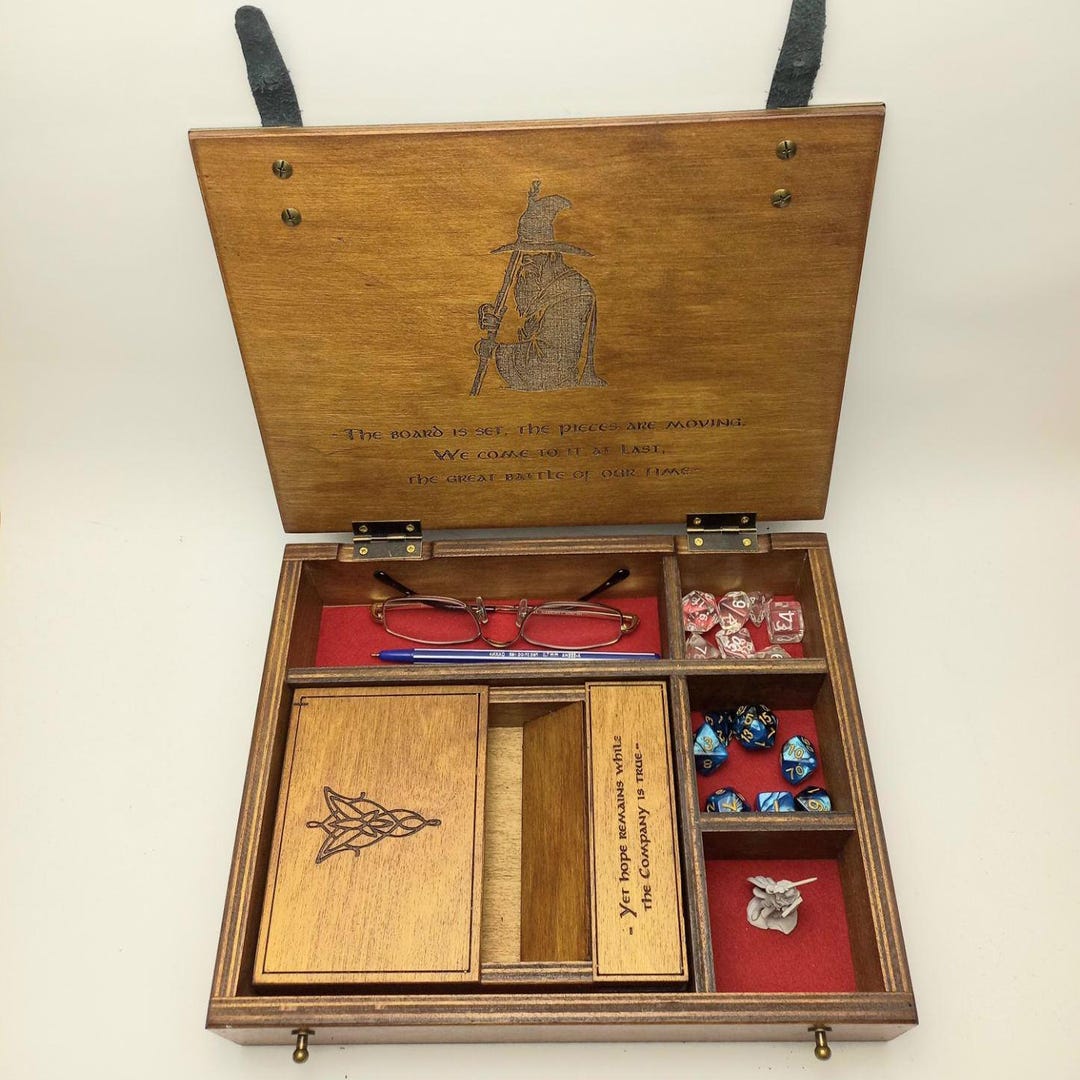 Dice Sets Organizer Dice Tower Unique Handmade Set Wood Box ...