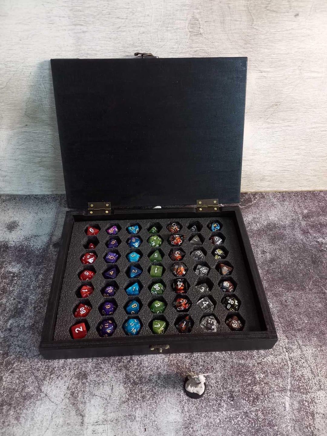 Wooden Black Dnd Decorative Dice Holder Soft Foam for Precious Dice for ...
