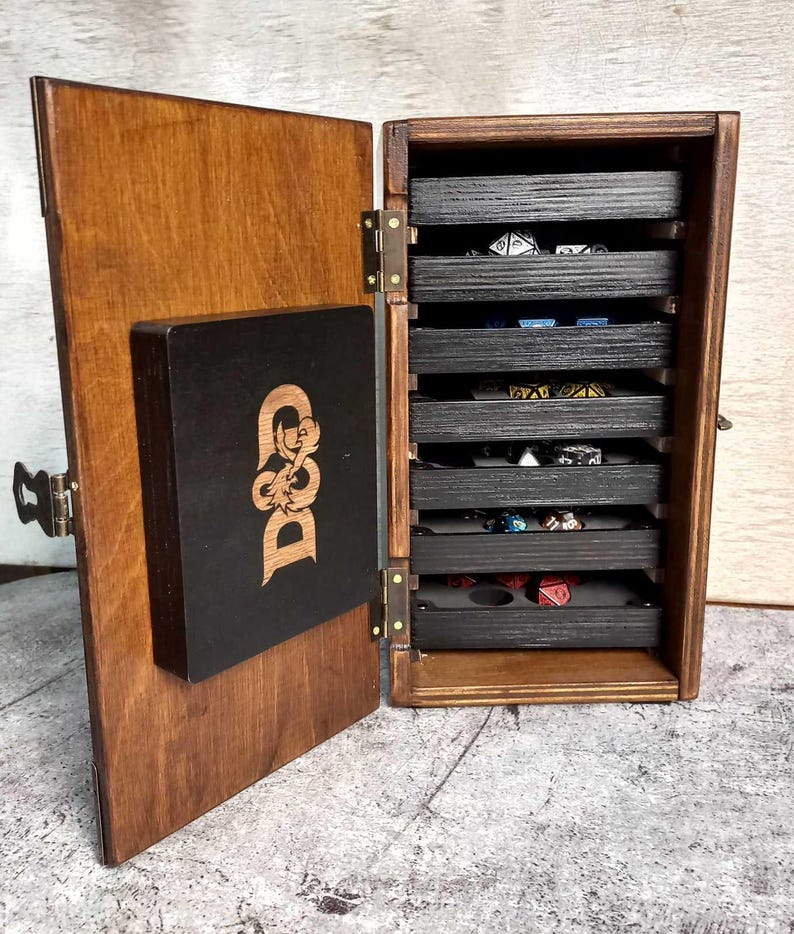 DND Dice Cabinet Storage, Dice Organizer Wood, Dice Display Case, Dice ...