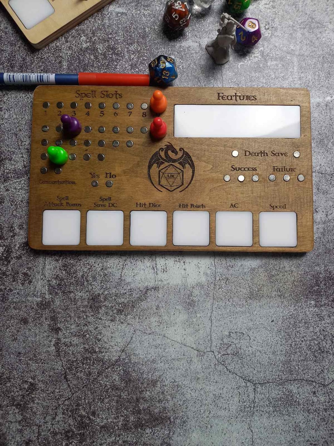 Dnd Magnetic Tracker Dnd Magnetic Combat Dashboard Dungeons and Dragons ...