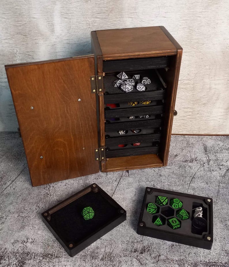 DND Dice Cabinet Storage, Dice Organizer Wood, Dice Display Case, Dice ...
