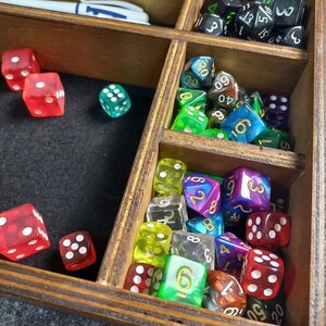 Dice Tower Set Wooden Box Organizer Rpg With Sections for Storing Dice ...