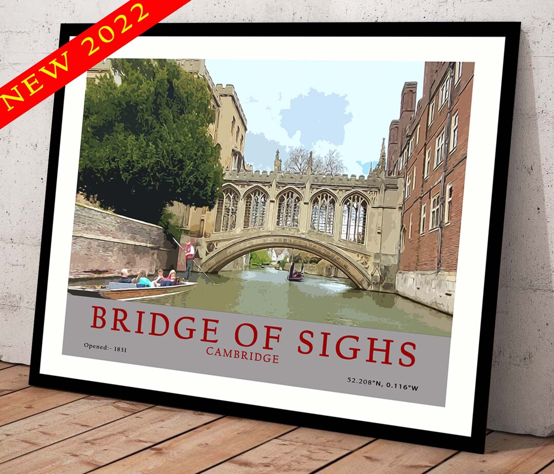 Vintage Style Poster, Bridge of Sighs, Print, Cambridge, Poster. - Etsy