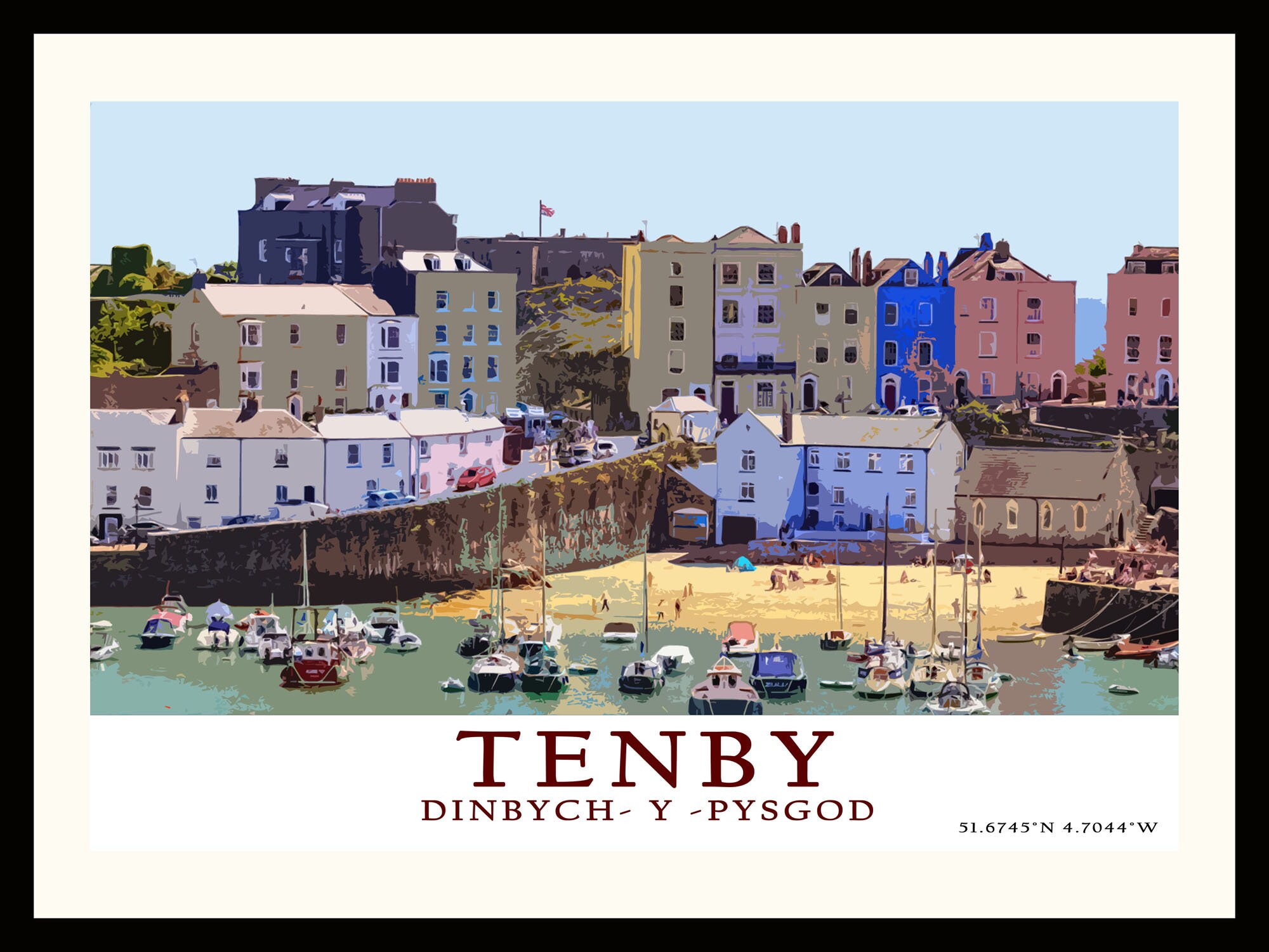 Vintage Style Poster Tenby Poster Art Print Travel Poster. | Etsy UK