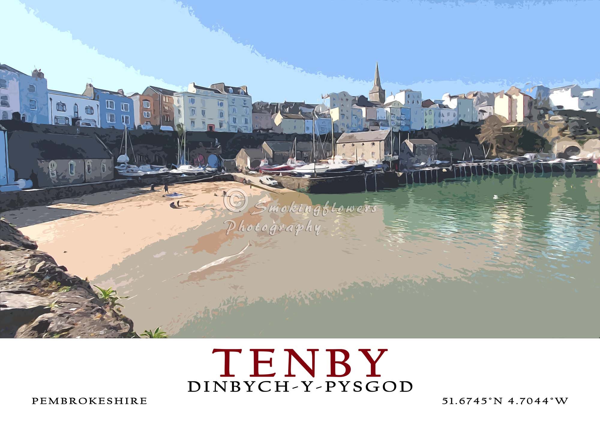 Vintage Style Poster, Tenby, Poster, Art Print, Travel Poster. - Etsy UK