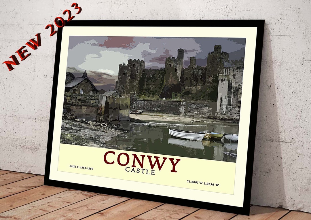 Vintage Style Poster, Conwy Castle, Poster, Art Print, Travel Poster ...