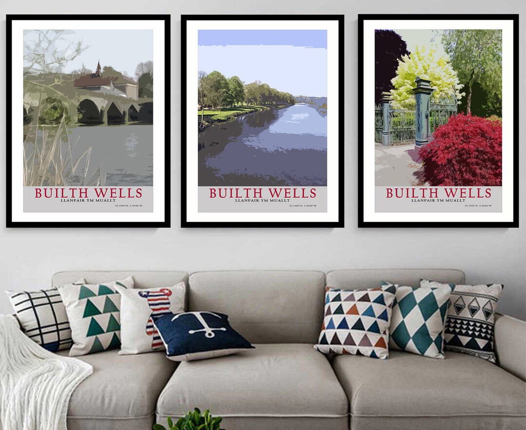 Vintage Style Poster, Builth Wells, Poster, Art Print, Travel Poster ...