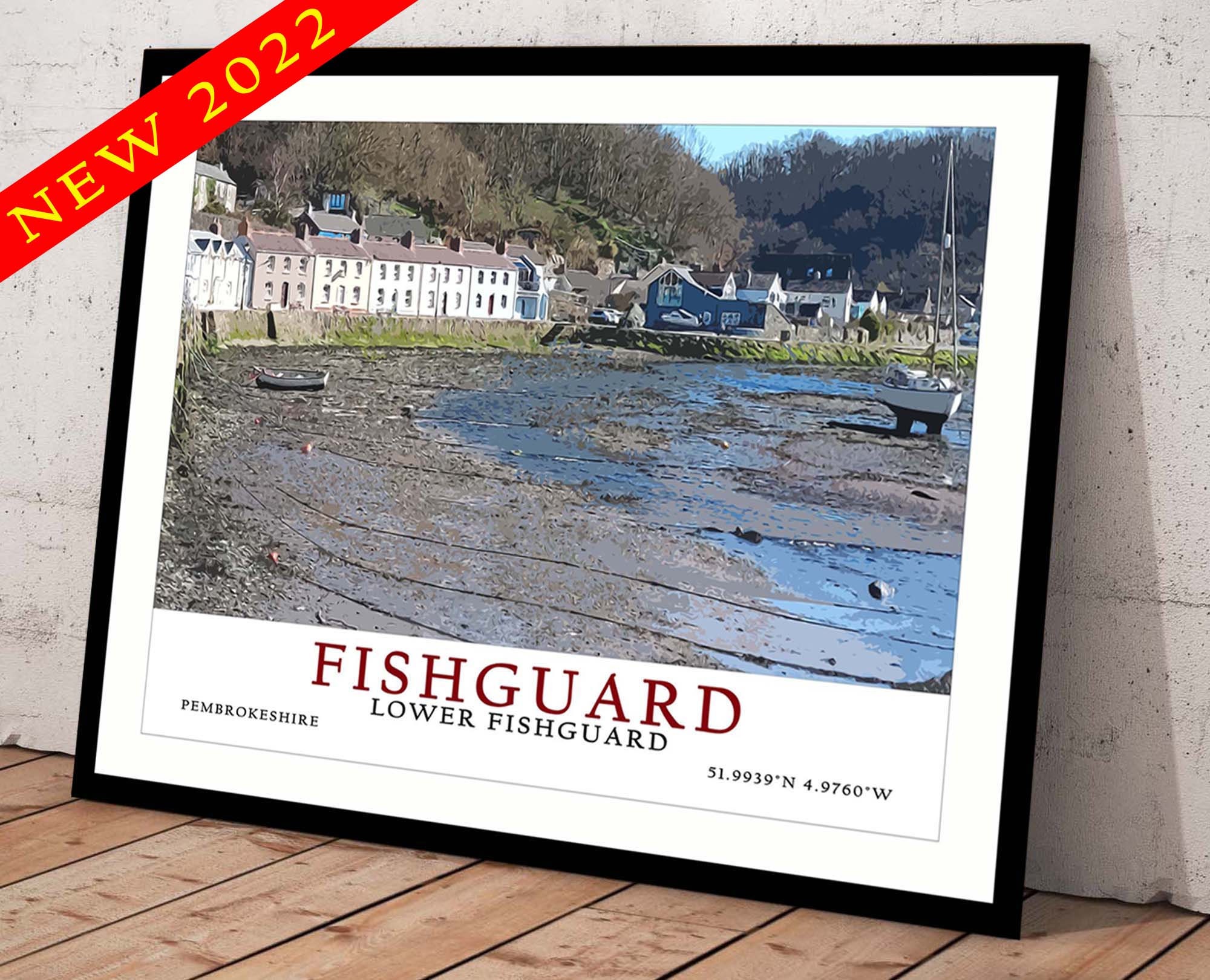 Póster estilo vintage, Fishguard, Poster, Art print, Travel Poster ...
