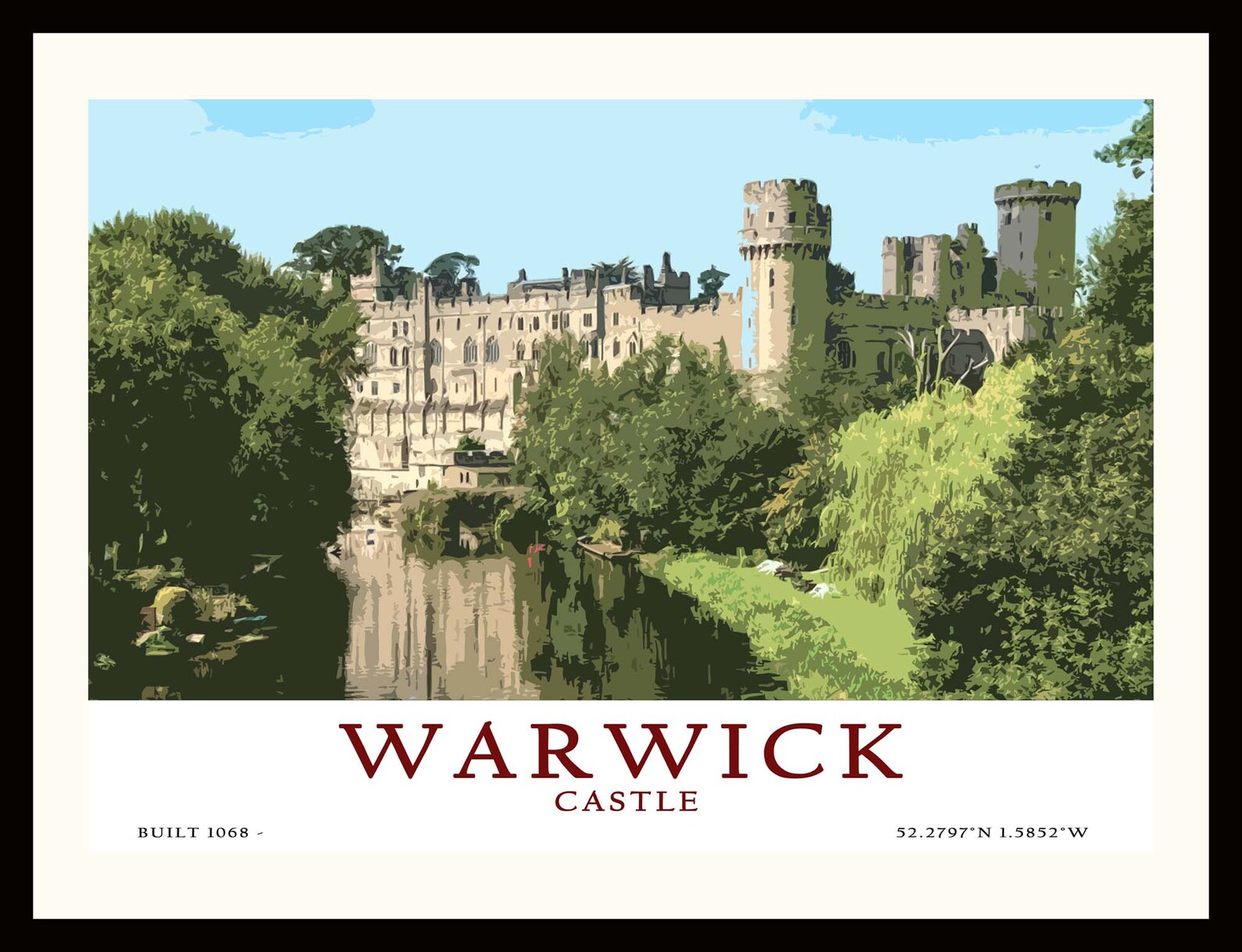 Vintage Style Poster, Warwick, Poster, Art Print, Travel Poster. - Etsy
