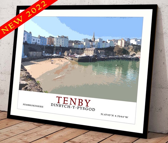 Vintage Style Poster Tenby Poster Art Print Travel Poster. - Etsy UK