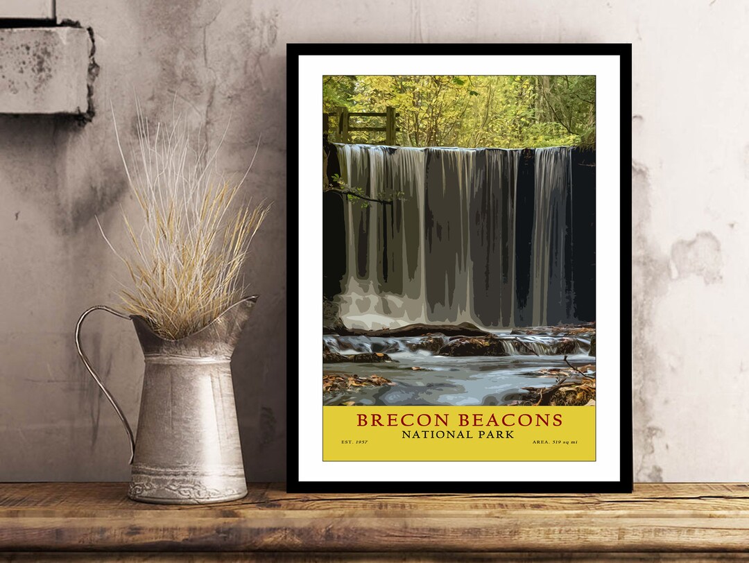 Vintage Style Poster, Brecon Beacons National Park, Poster, Art Print ...