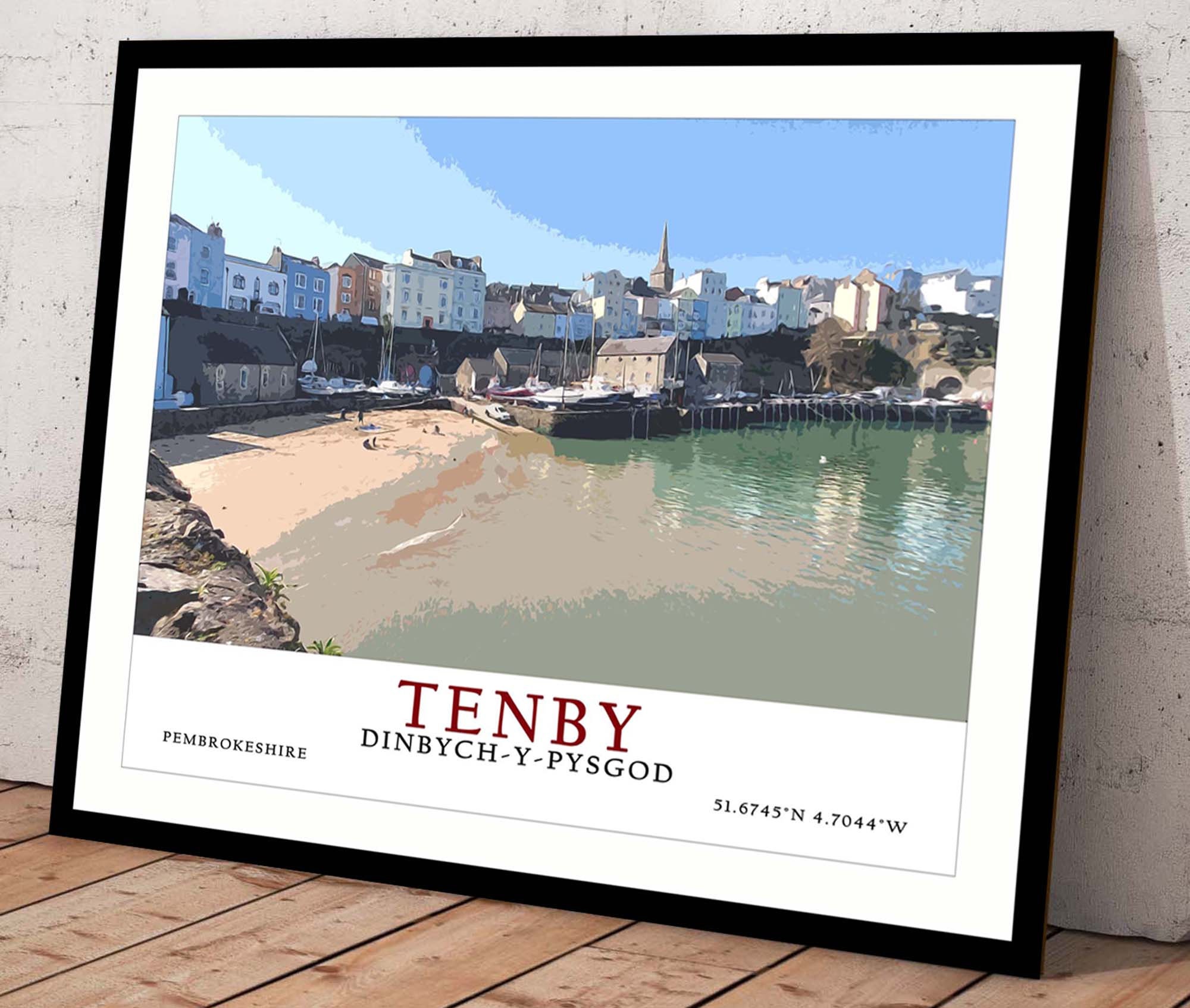 Vintage Style Poster, Tenby, Poster, Art Print, Travel Poster. - Etsy UK
