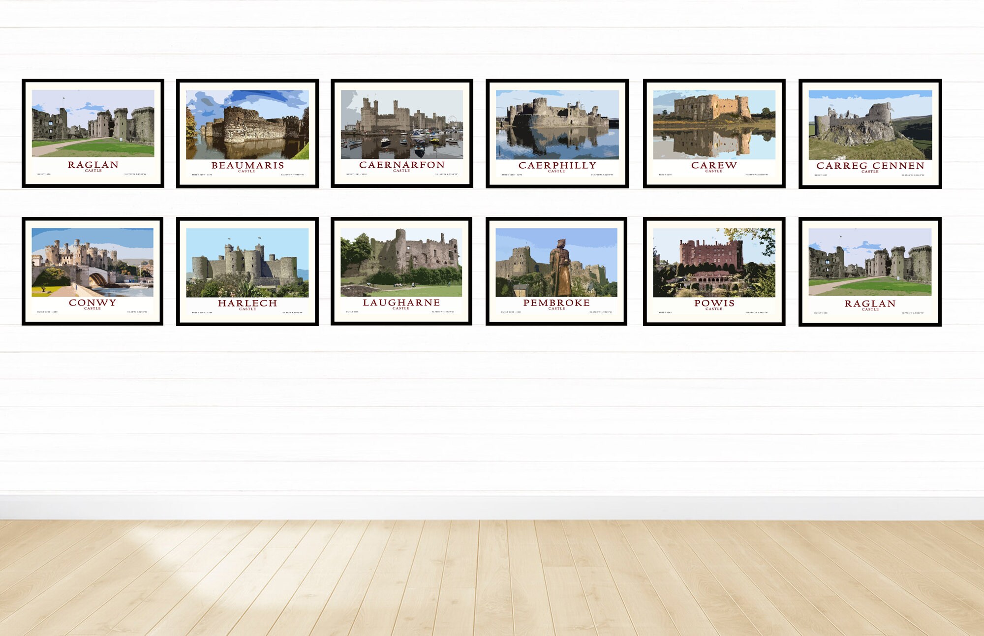 Vintage Style Poster, Harlech Castle, Poster, Art Print, Travel Poster ...