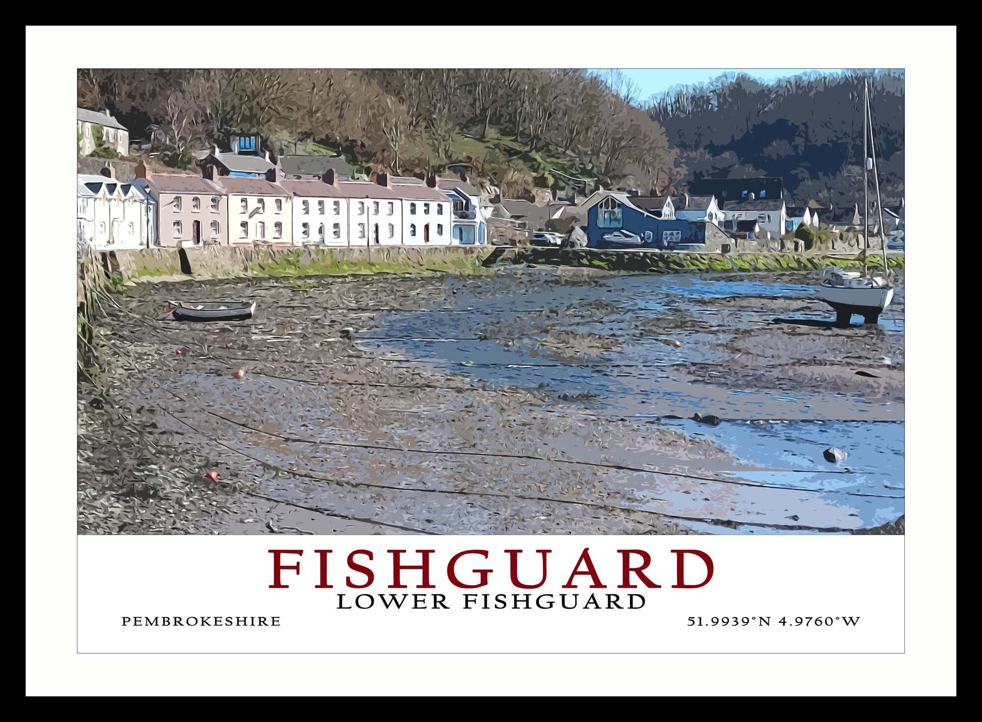Póster estilo vintage, Fishguard, Poster, Art print, Travel Poster ...