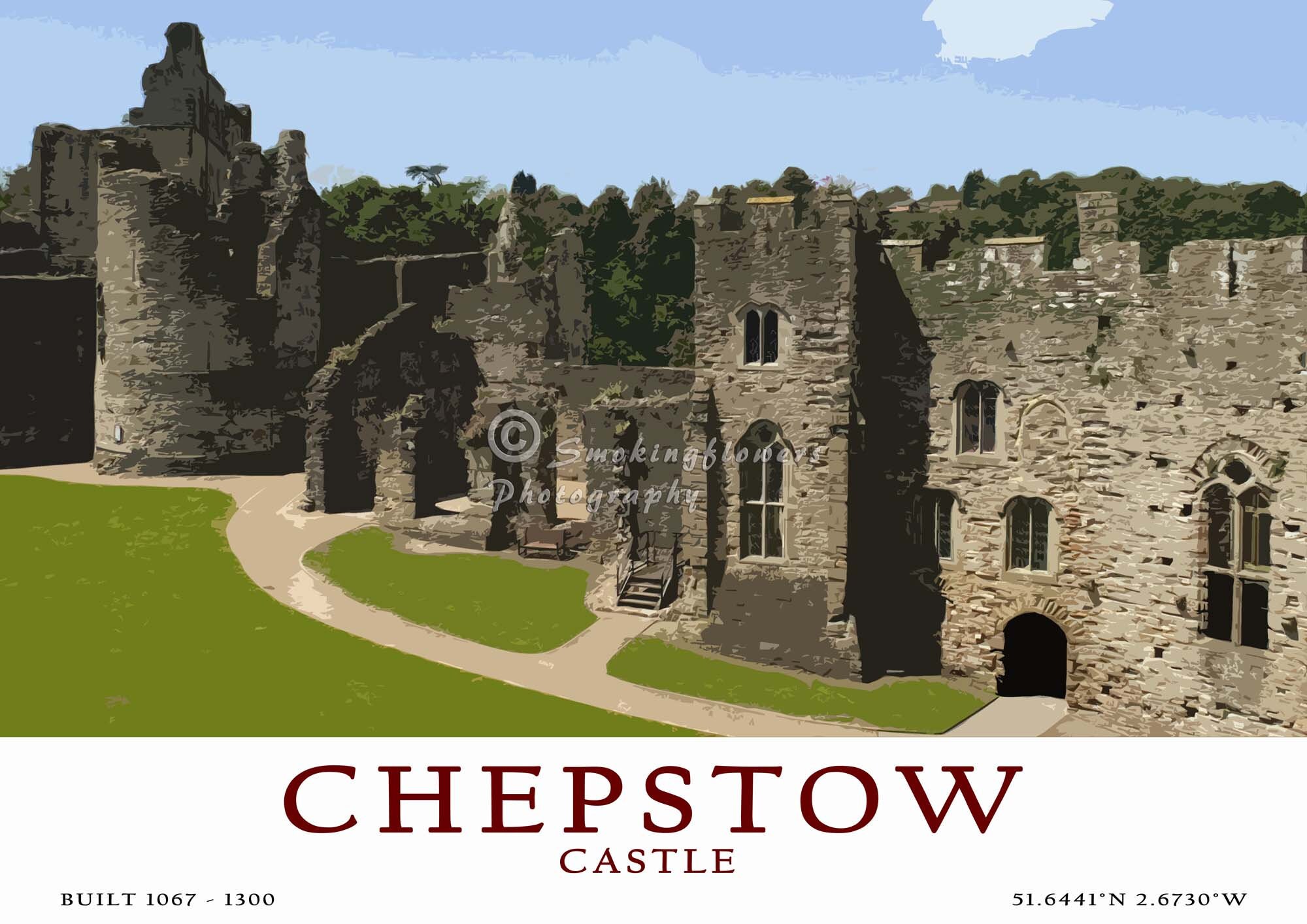 Vintage Style Poster Chepstow Castle Poster Art Print - Etsy