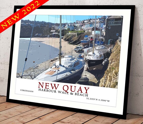 Vintage Style Poster New Quay Poster Art Print Travel - Etsy