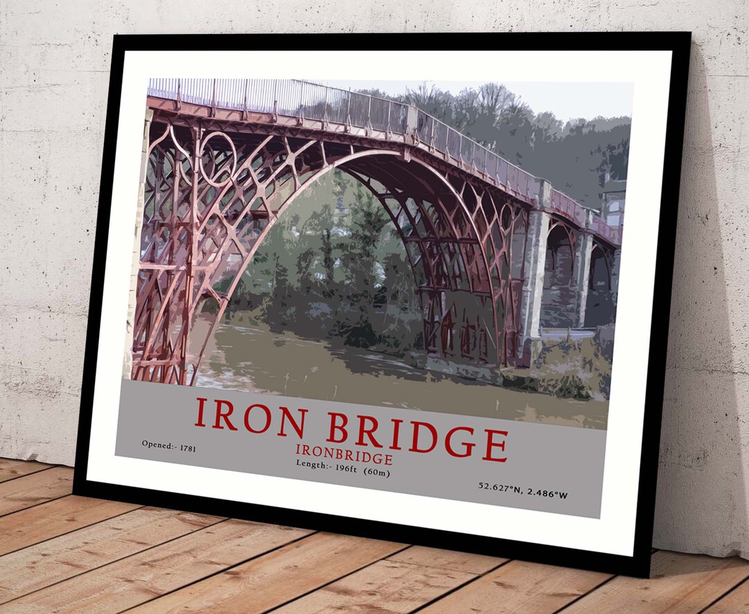 Vintage Style Poster Iron Bridge Poster Art Print Travel - Etsy