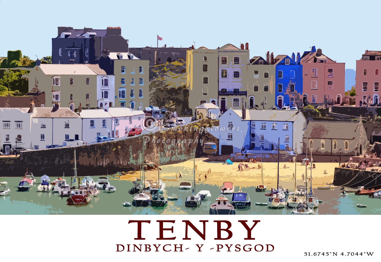 Vintage Style Poster Tenby Poster Art Print Travel Poster. | Etsy