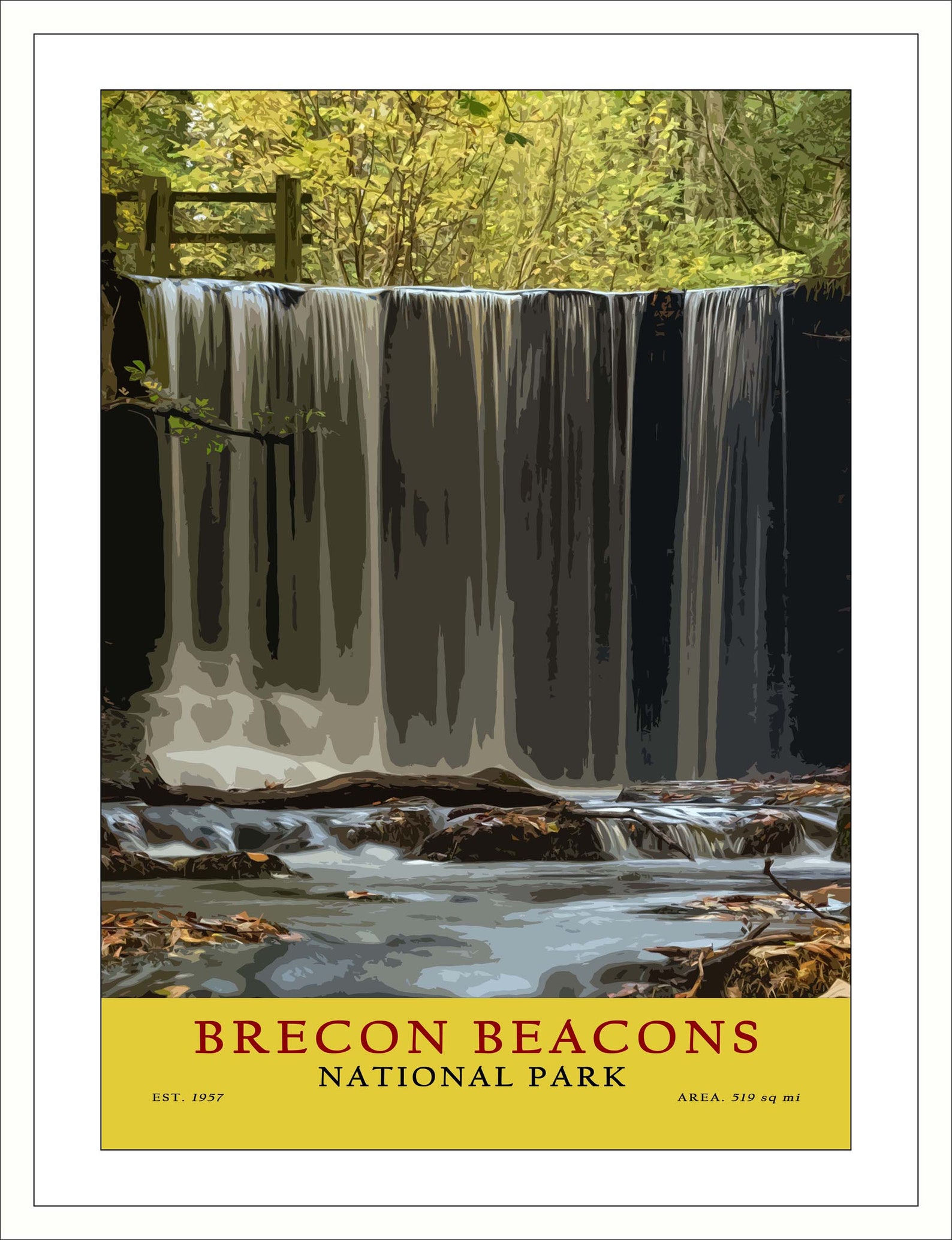 Vintage Style Poster, Brecon Beacons National Park, Poster, Art Print ...