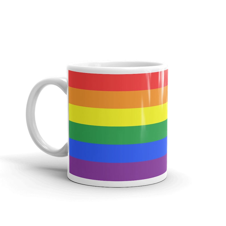 Gay Pride Coffee Mug Lgbt Rainbow Flag Cup Etsy