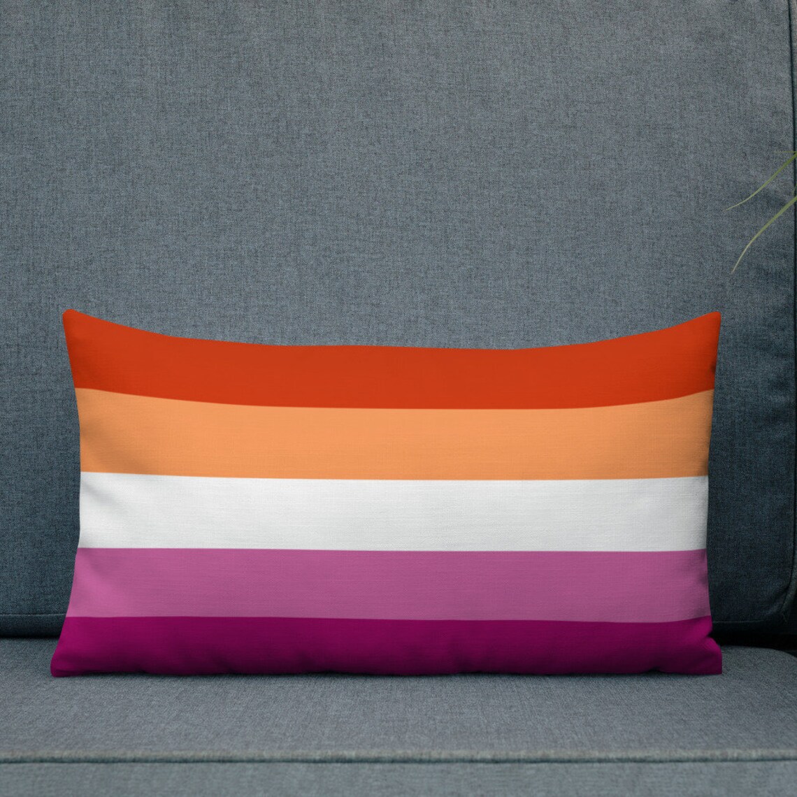 Lesbian Community Orange Flag Throw Pillow LGBT Gay Women | Etsy