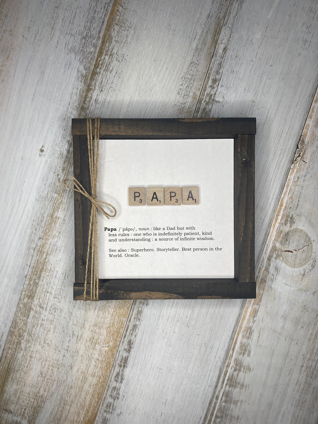 Personalized Papa Definition Scrabble Sign, Birthday, Father’s Day ...