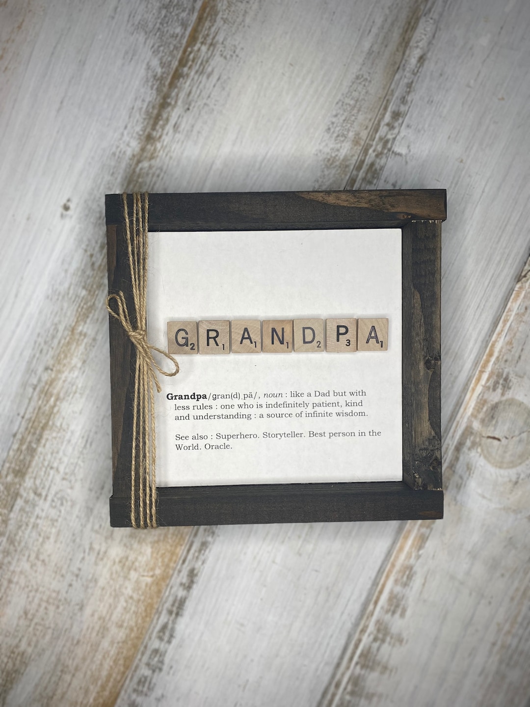 Personalized Grandpa Definition Scrabble Sign: Handmade Wood Gift - Etsy