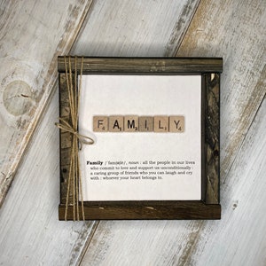 Personalized Family Definition Scrabble Sign: Handmade Wood Decor - Etsy