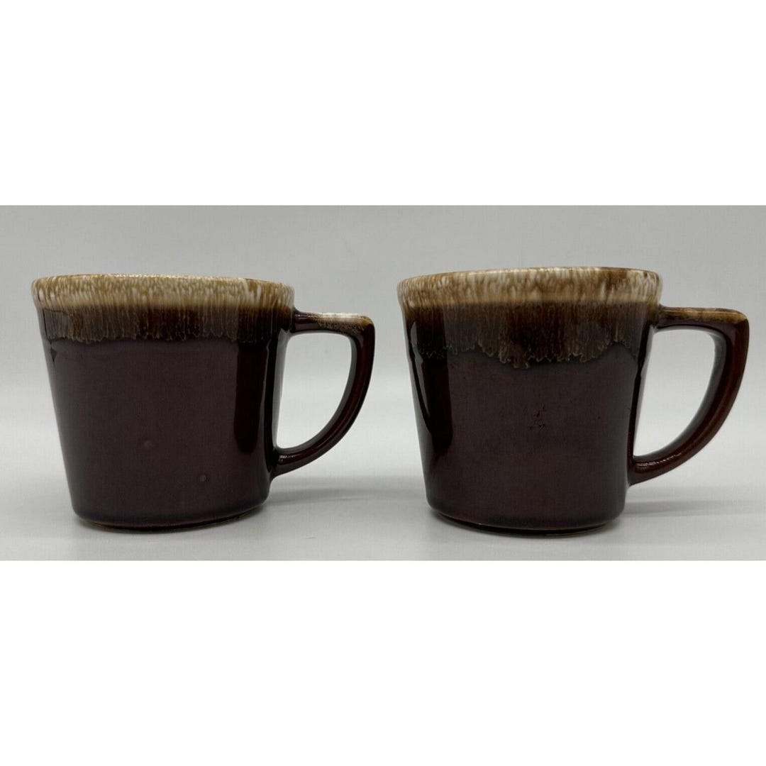 Vintage Mccoy Set of 2 Brown Drip Glaze Coffee Mugs Cups Pottery USA - Etsy