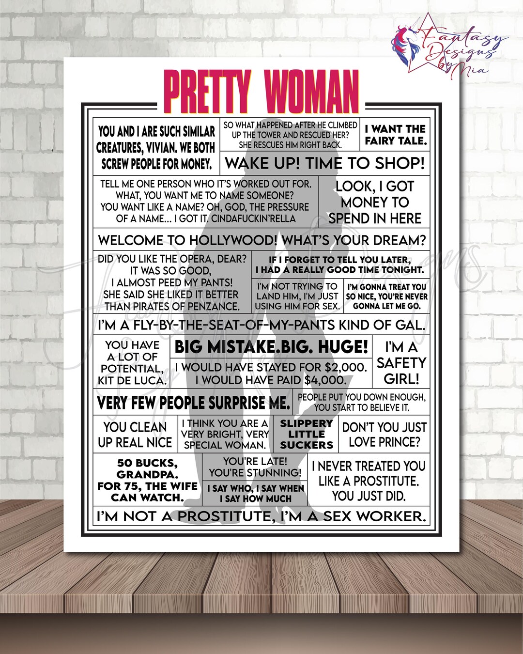 Pretty Woman Movie Quote Art Print: Typography Collage - Etsy