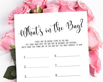 Whats in the Bag Bridal Shower Game Rustic Guess What's in the Bag ...