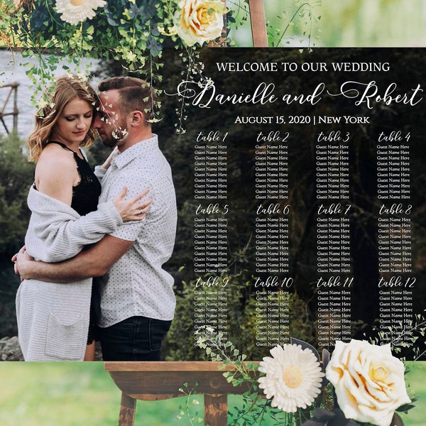 Photo Seating Chart Editable in TEMPLETT Wedding Table Assignment ...