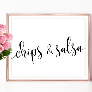 Chips and Salsa Sign Printable Chips and Salsa Bar Sign Mexican Theme ...