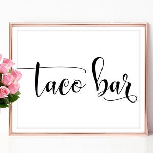Taco Bar Sign Taco Party Printable Fiesta Decorations 4x6 5x7 8x10 ...