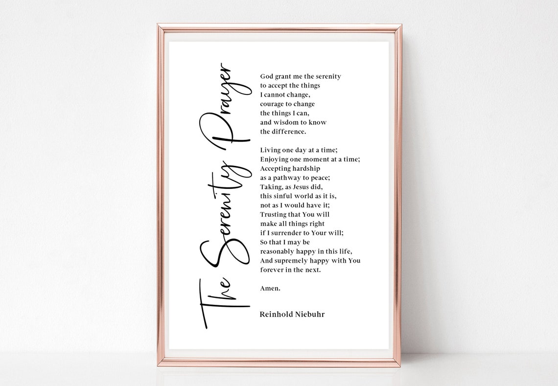 Serenity Prayer Wall Art, the Serenity Prayer, Serenity Prayer Sign ...