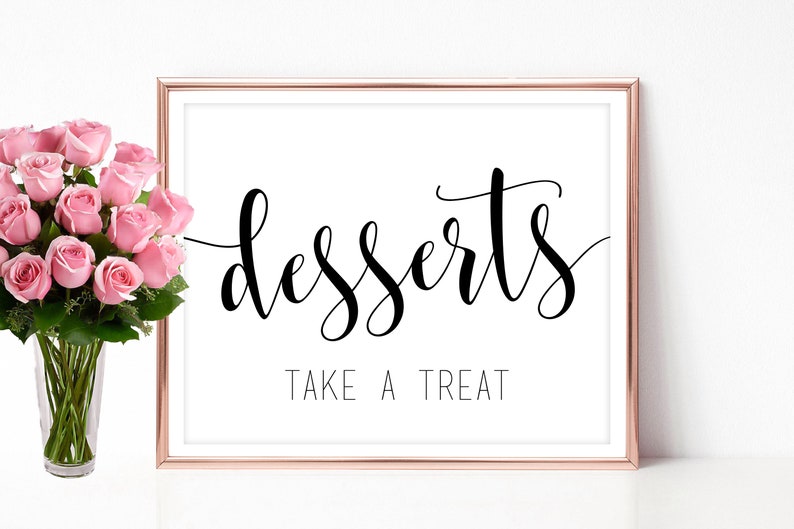 Desserts Sign Printable Wedding Dessert Sign Template Table Decorations ...
