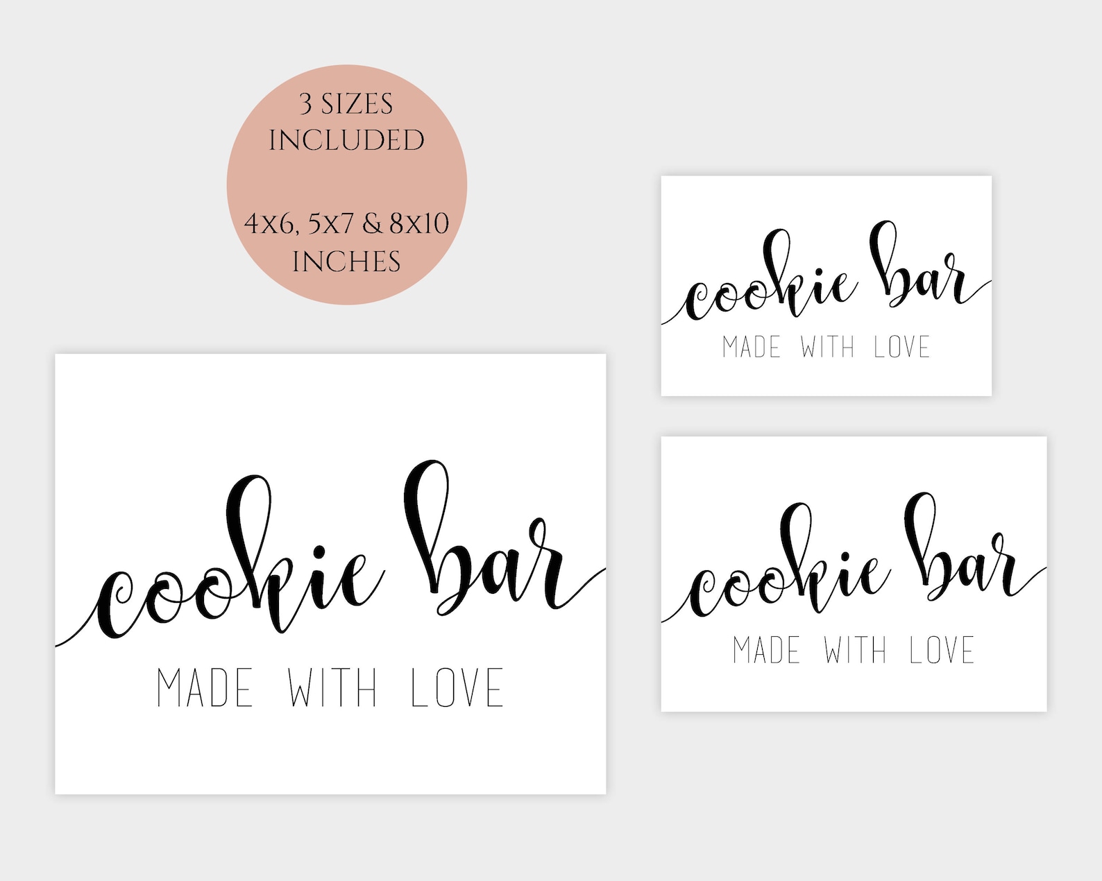 Cookie Bar Sign Wedding Cookie Table Sign Printable Instant Download ...