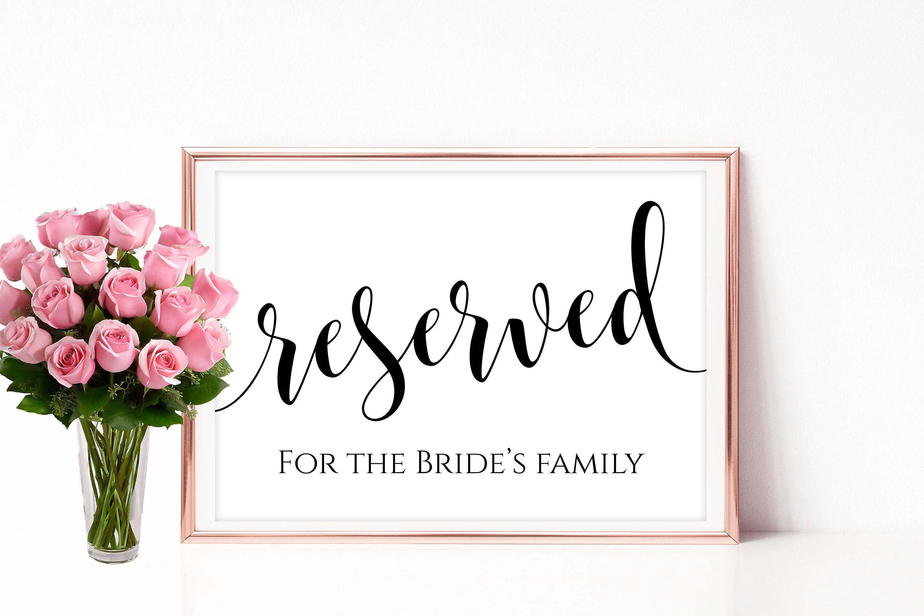 EDITABLE Reserved Sign Printable Custom Reserved Sign for Wedding PDF ...