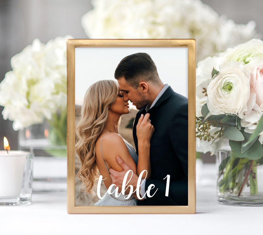 Wedding Photo Table Numbers, Picture Table Number Template, Editable ...