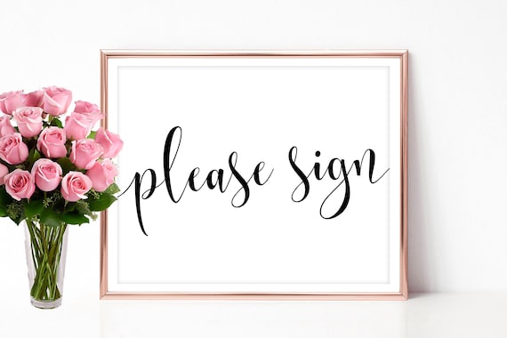 Please Sign Sign Printable Wedding Please Sign in Signage | Etsy