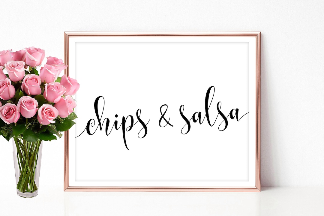 Chips and Salsa Sign Printable Chips and Salsa Bar Sign Mexican Theme ...