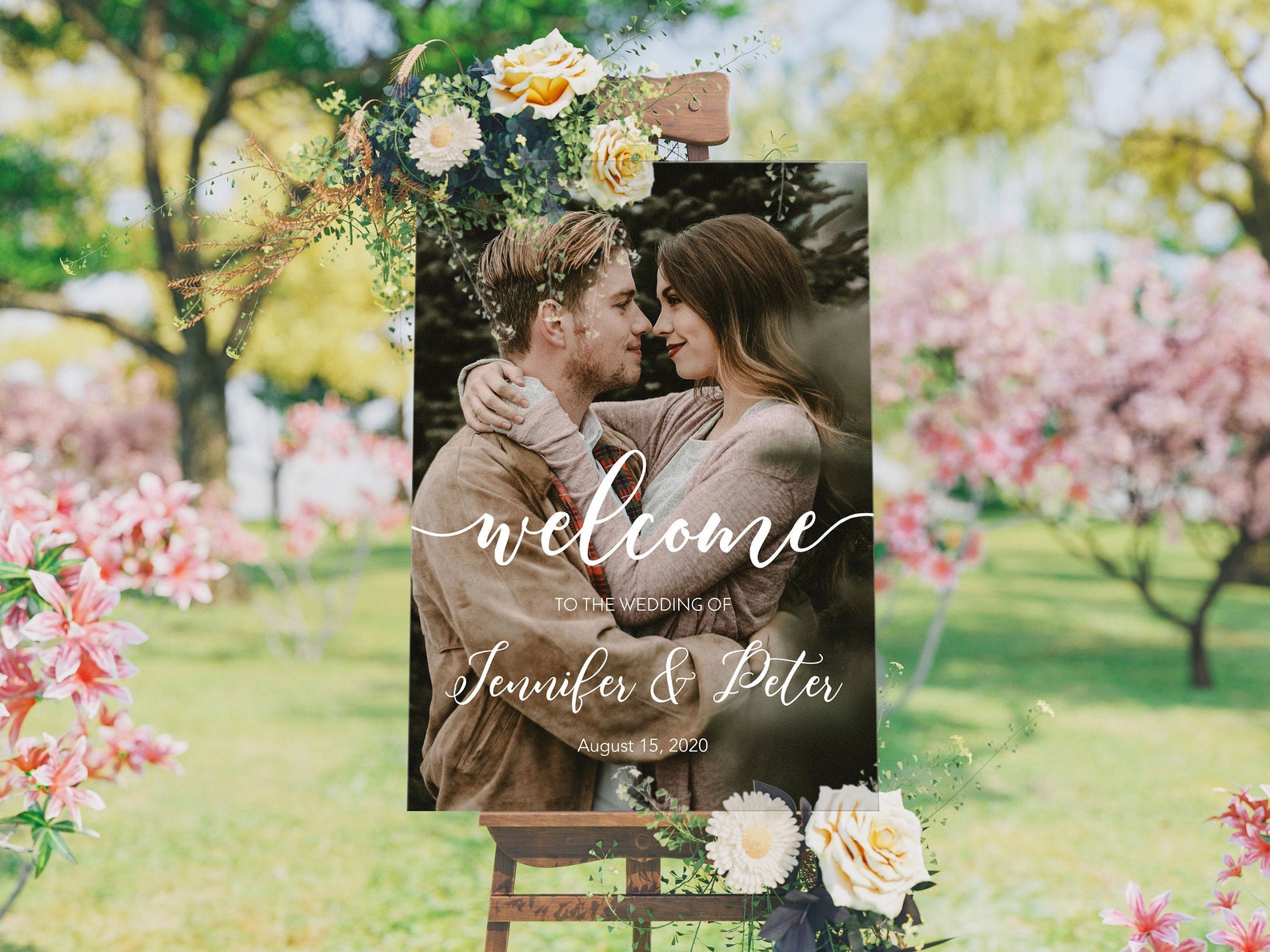 Wedding Welcome Sign With Picture Template Editable in - Etsy
