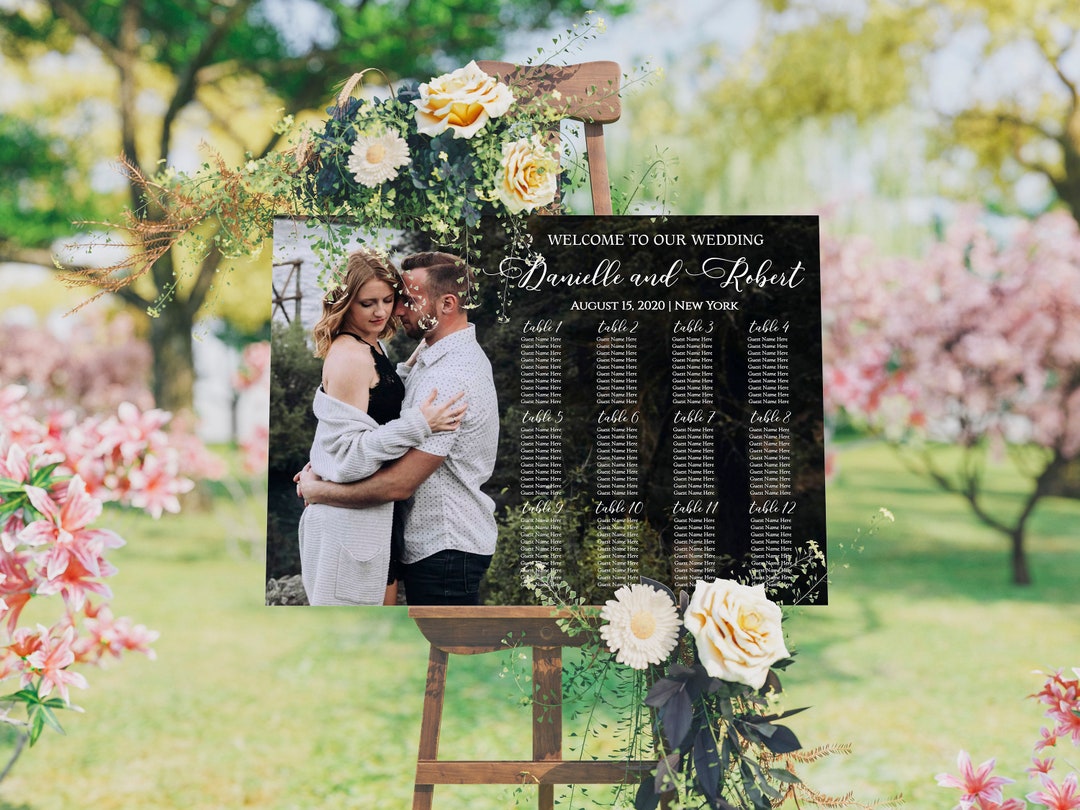 Photo Seating Chart Editable in TEMPLETT Wedding Table Assignment ...